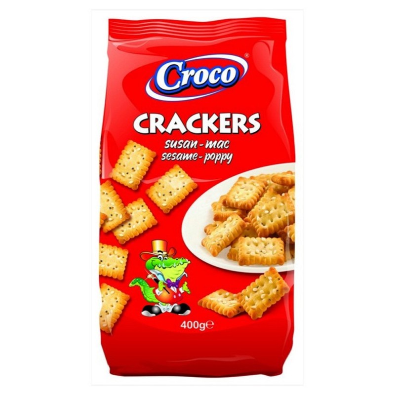 Biscuiti cu Susan si Mac Croco Crackers, 400 g Oferta Pret - Trada.ro