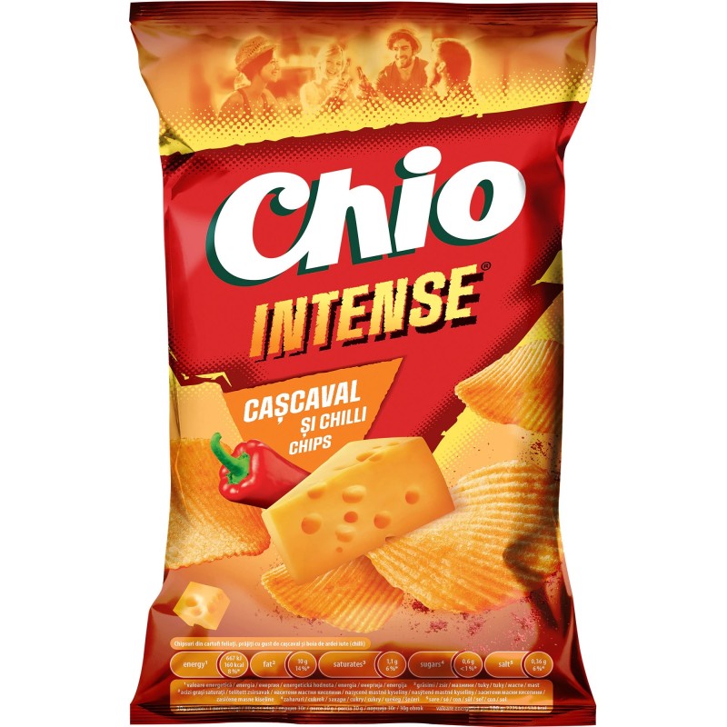 Chipsuri cu Cascaval si Chilli Chio Intense, 130 g Oferta Pret - Trada.ro