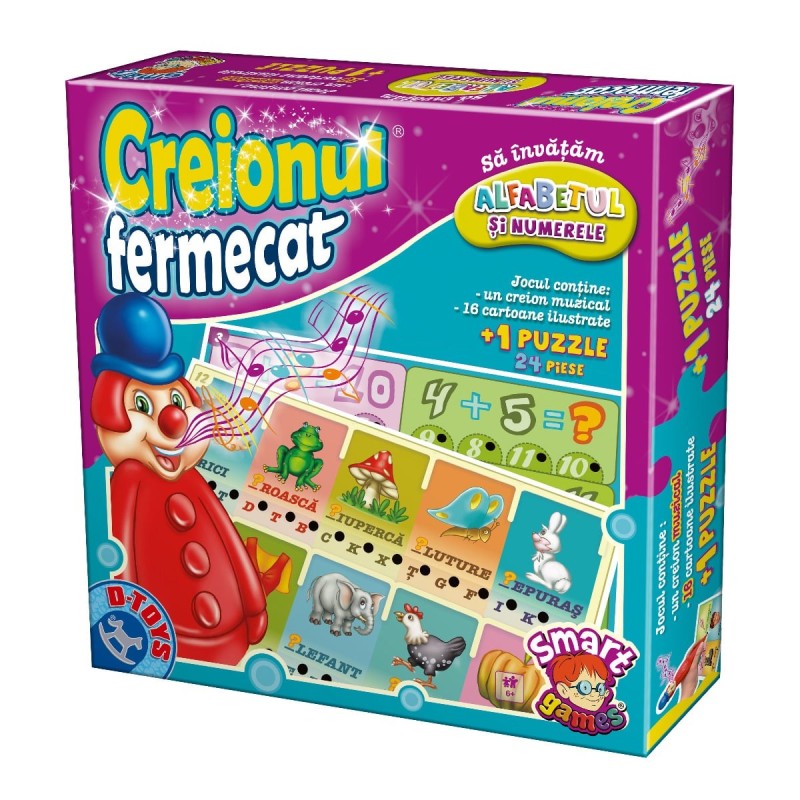 Jucarie Educativa, D-Toys, Creionul Fermecat si Puzzle, 24 Piese ...
